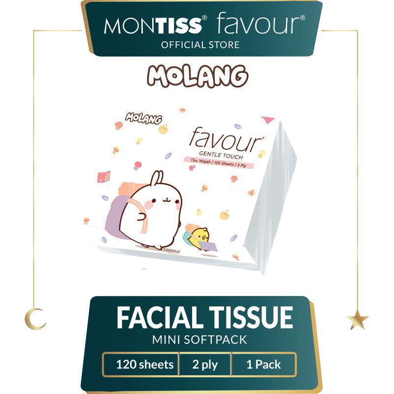 Promo Favour Molang Mini Facial Tissue 120 Sheets Diskon 9% di Seller ...