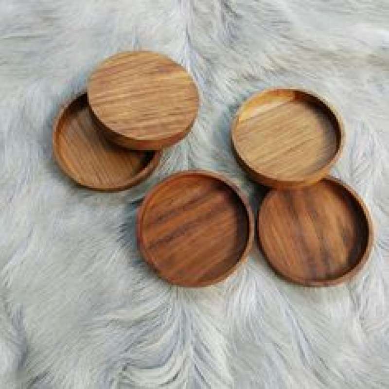 Jual TATAKAN GELAS BULAT KAYU MINIMALIS COASTER KAYU TAHAN PANAS di ...