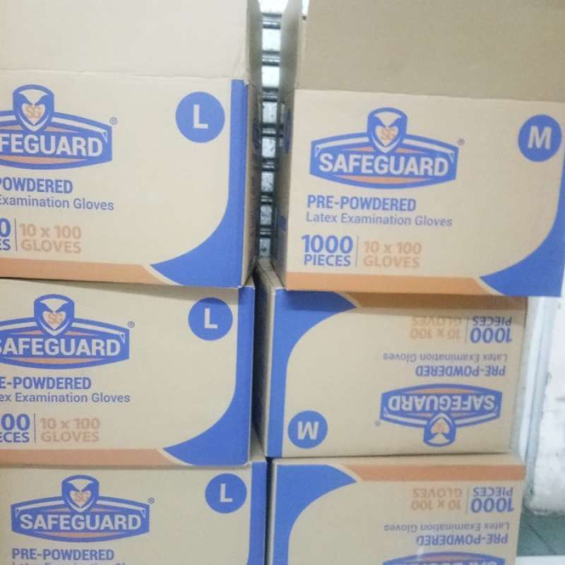 Promo Safeguard Pre Powdered/sarung Tangan Latex Isi 100 Gloves Diskon ...