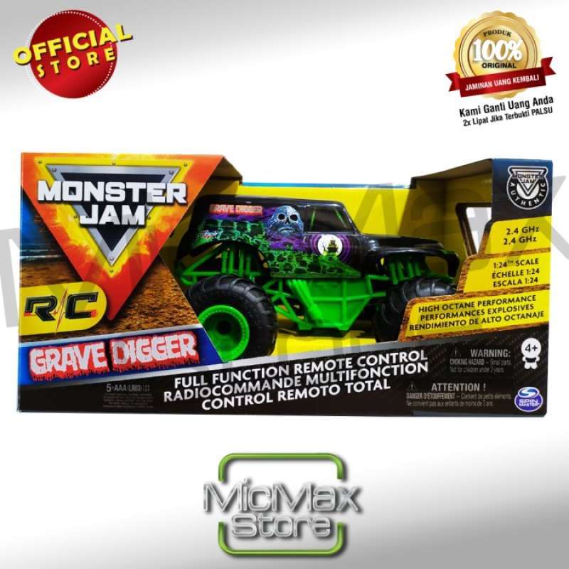 Promo Monster Jam Grave Digger Rc Remote Control Monster Truck 1:24 2.4 ...
