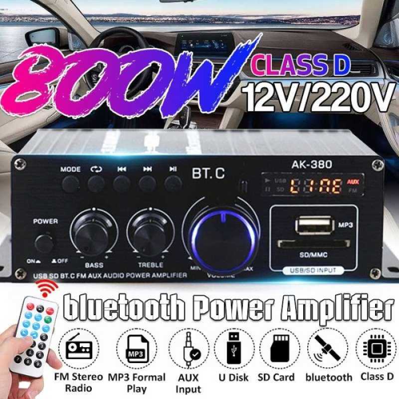 Jual BLUETOOTH CAR AUDIO POWER AMPLIFIER HI-FI STEREO 12V 800W 2 ...