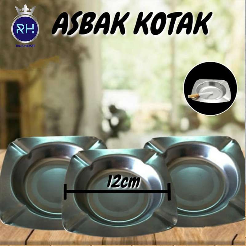 Jual Asbak Stainless Stainless Bulat Dan Kotak / Asbak Murah Per Lusin ...