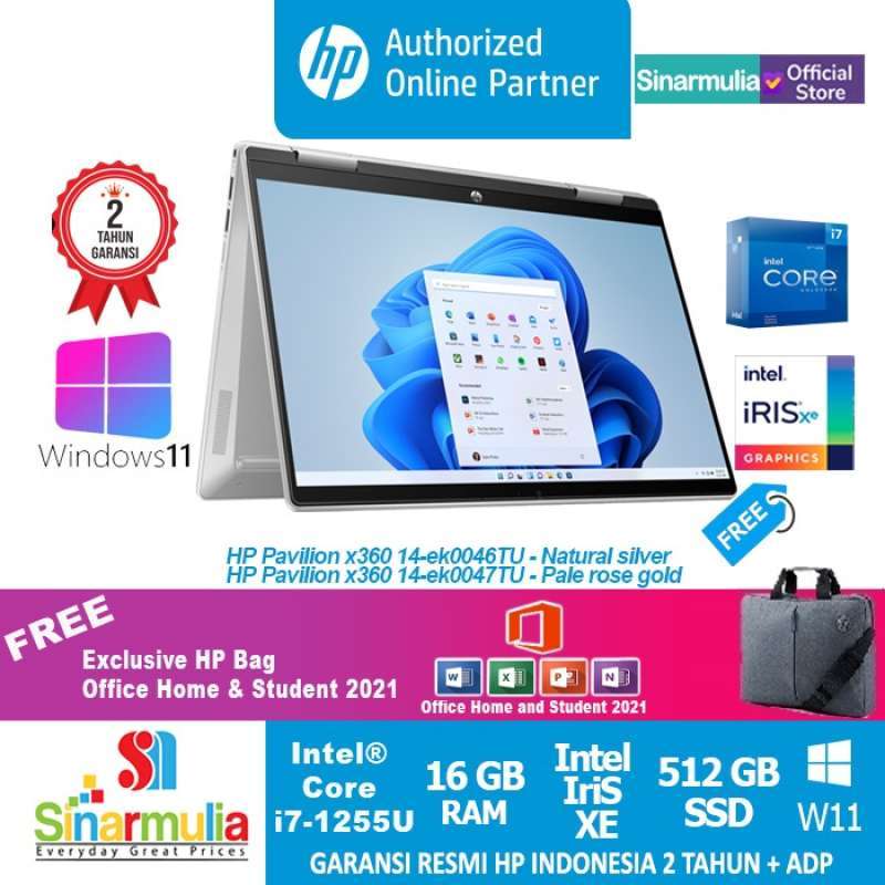 Promo Laptop HP Pavilion x360 14-ek0046TU/47TU i7-1255U 512GB SSD 16GB ...