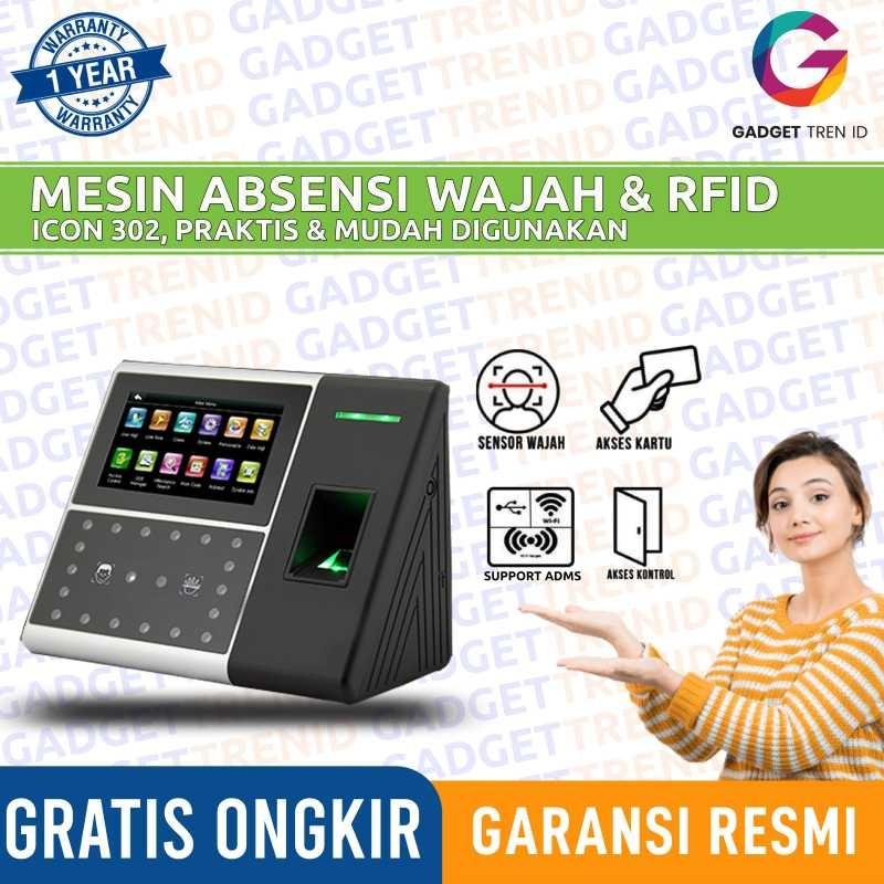 Jual Mesin Absensi Wajah Battery ICON 302 Absen Face Support ADMS ...