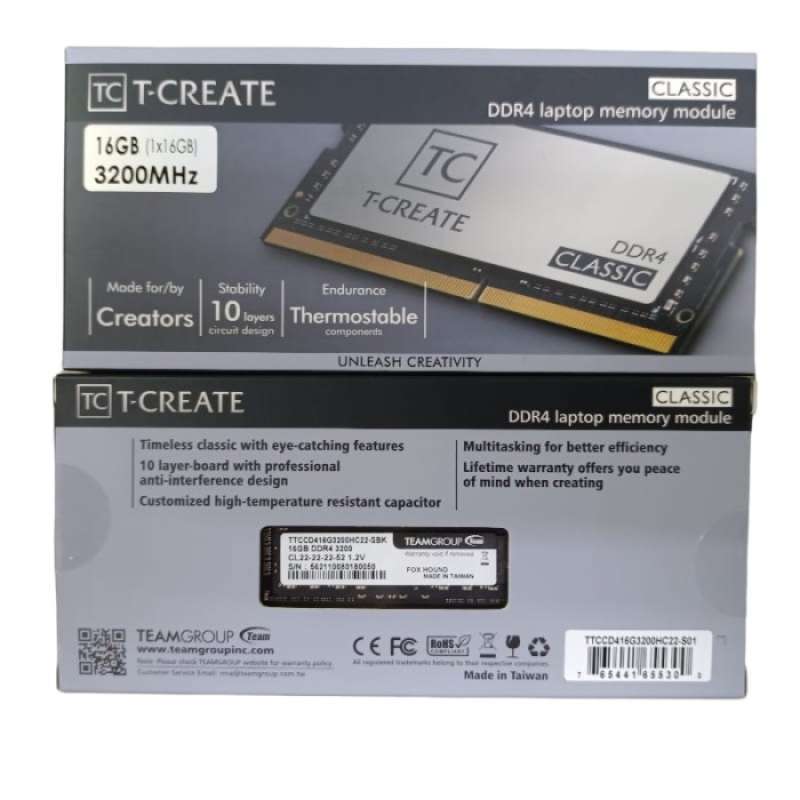 Promo Memory Laptop Sodimm Team T-Create Classic 16Gb Ddr4 3200Mhz ...