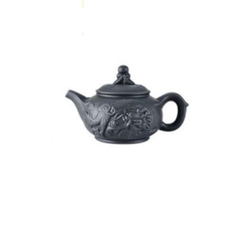 Promo Chinese Tea Pot Teko Tanah Liat 350Ml Black Double Dragon Teh ...