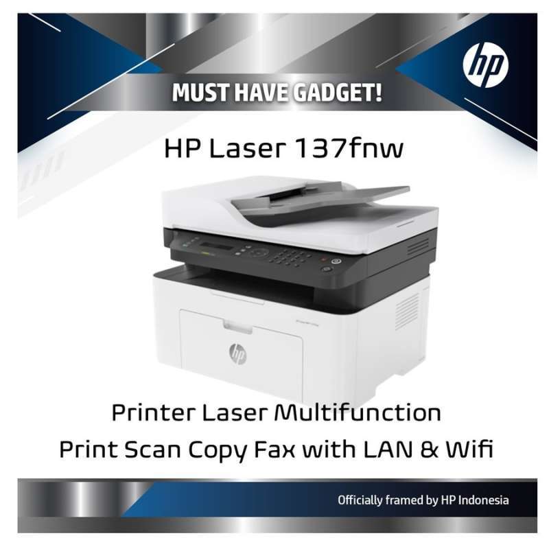 Jual Printer HP Laserjet 137fnw Print Scan Copy Fax LAN Wifi - Black ...