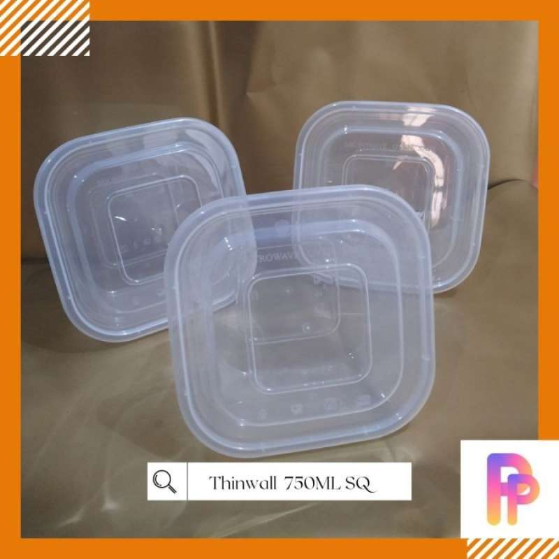 Jual Kotak Makan Persegi Tinggi 750 Ml Box Thinwall Food Container