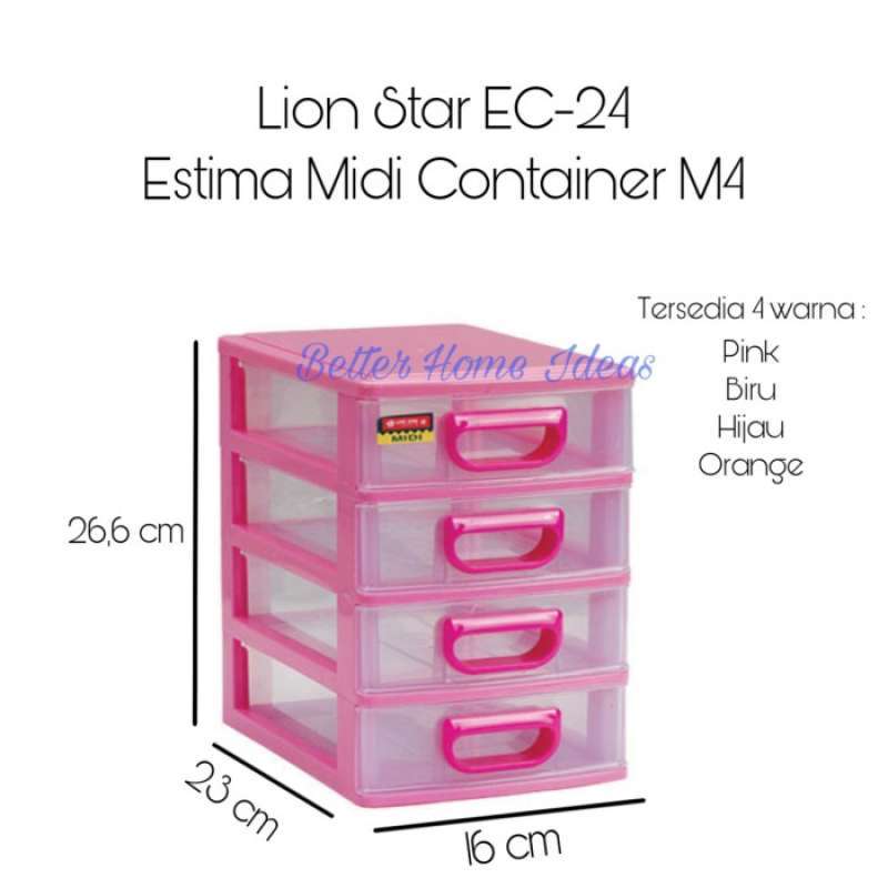 Jual Laci Plastik Mini 4 Susun - Lion Star Estima Midi Container M4 ...