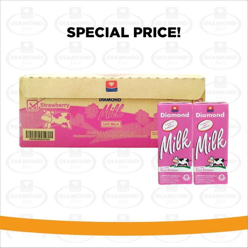 Jual DIAMOND MILK UHT STRAWBERRY 200 ML - PROMO SPESIAL di Seller ...
