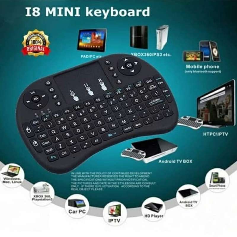 Jual Mini Keyboard Wireless 2.4GHz dengan Touch Pad & Fungsi Mouse - i8 ...