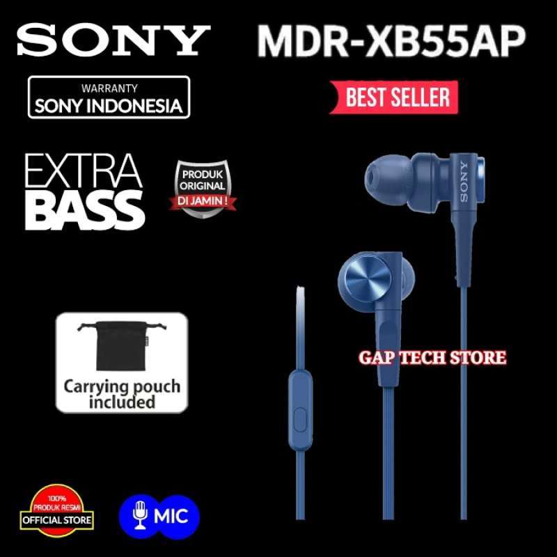 Jual Sony Mdr Xb55Ap / Xb 55Ap In-Ear Extra Bass Earphone With Mic ...