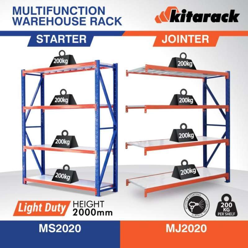 Jual Warehouse Rack Kitarack Ms2020 2 Meter Rak Gudang Light Duty 4 ...