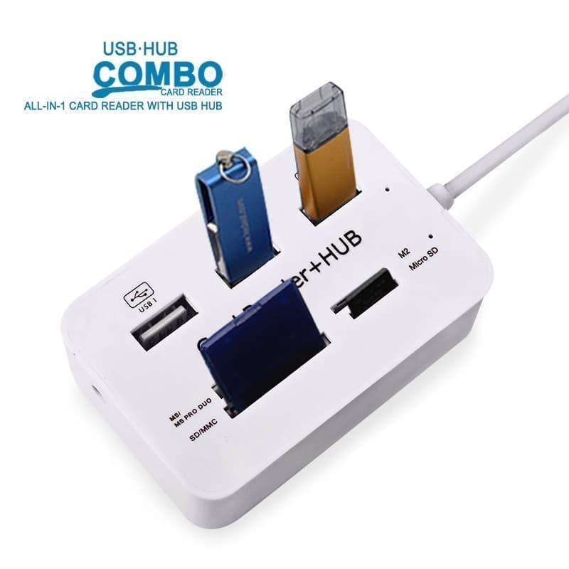 Jual USB Hub Combo Card Reader 3 USB 2.0/SD/TF/M2/MSDuo Port - HY-619 ...