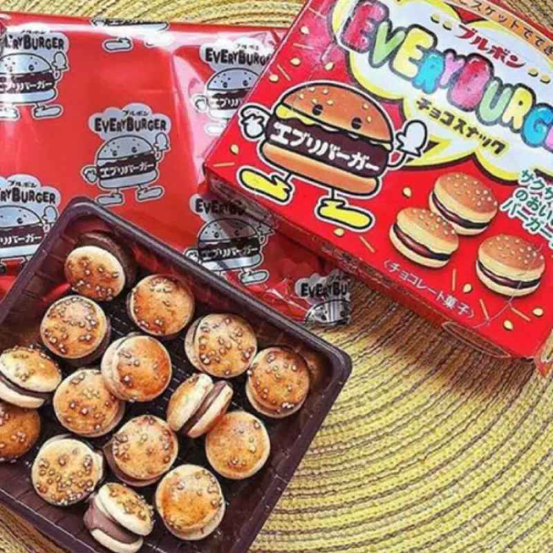 Jual Bourbon Every Burger 66 gr / Biskuit bentuk burger lapis krim ...