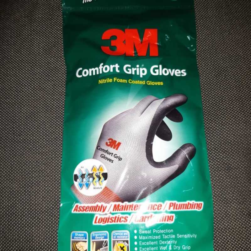 Promo Sarung Tangan 3M Comfort Grip Glove.Nitrile Foam Coated Glove ...