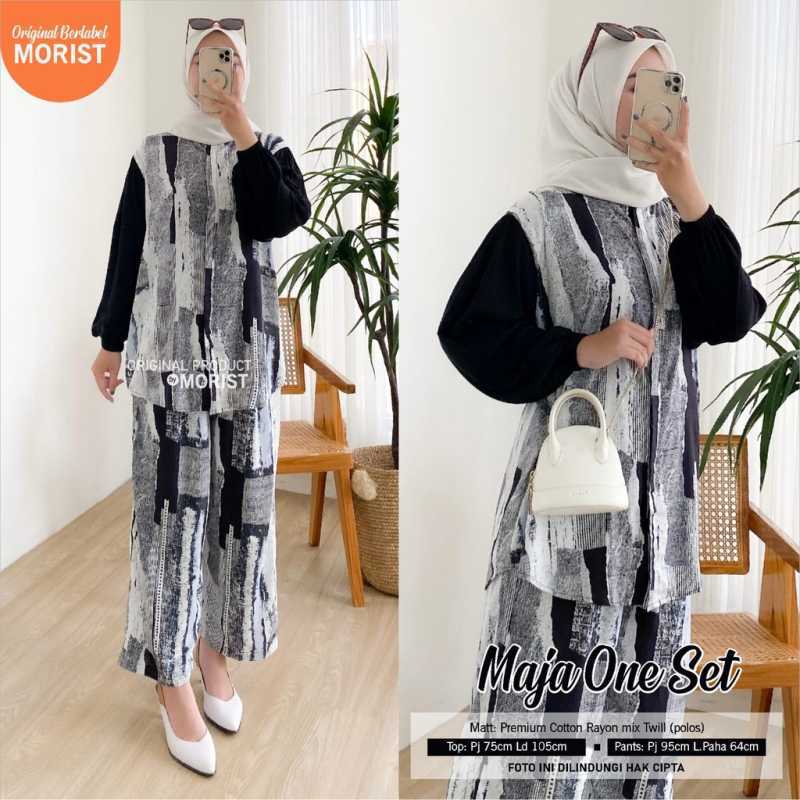 Jual MAJA BY MORIST BAJU SETELAN WANITA TERBARU 2022 DAILY ONE SET LD 105 XL SETCEL ONESET ...