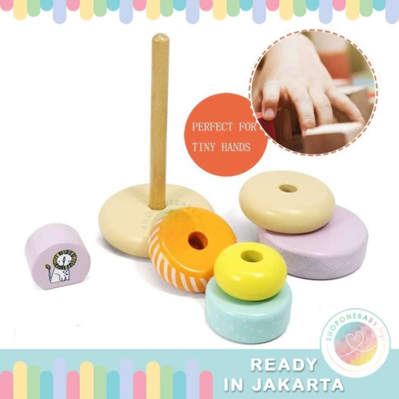 Jual Leo & Friends Alice Benny Stacking Ring Wooden Toys Mainan Balita ...