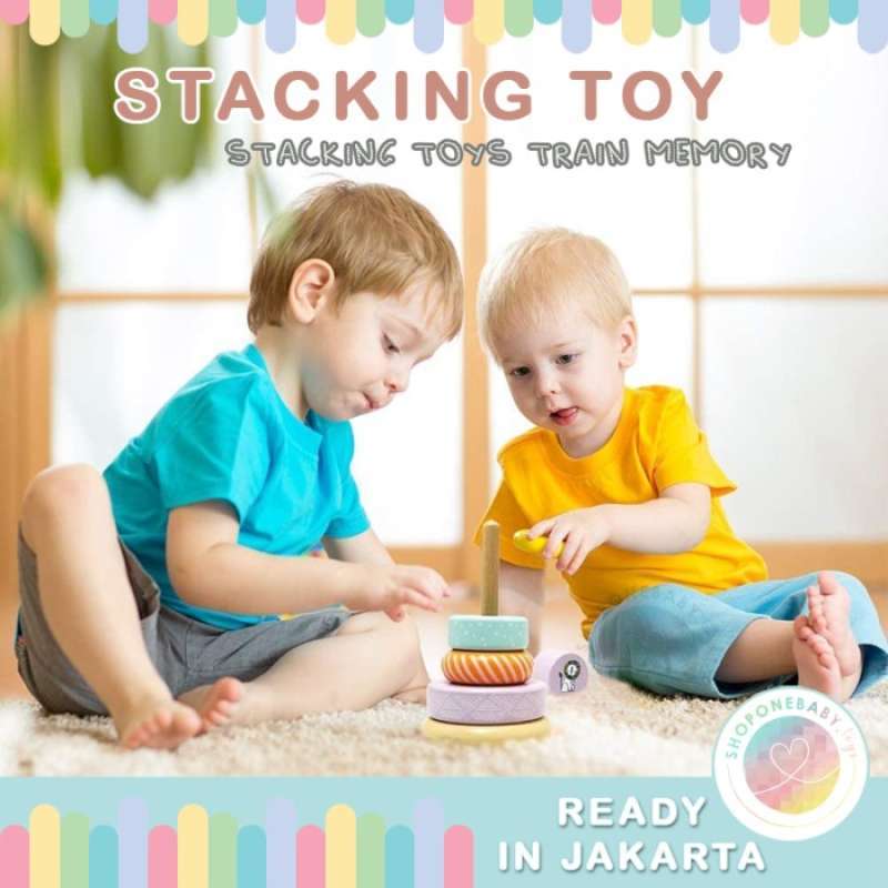 Jual Leo & Friends Alice Benny Stacking Ring Wooden Toys Mainan Balita ...