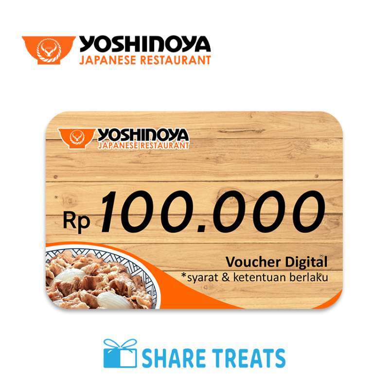 Promo Voucher Digital Yoshinoya Rp 100.000 Diskon 18% di Seller Share ...