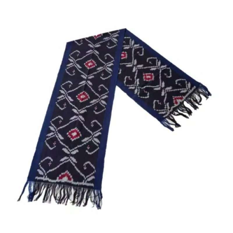 Promo DISKON Kain_Usang | Syal Tenun Motif NTT Biru| Scarf Tenun Ikat ...