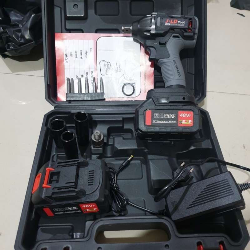 Promo JLD IMPACT WRENCH 48V CORDLESS IMPACT WRENCH 2 BATRE ALAT BUKA ...