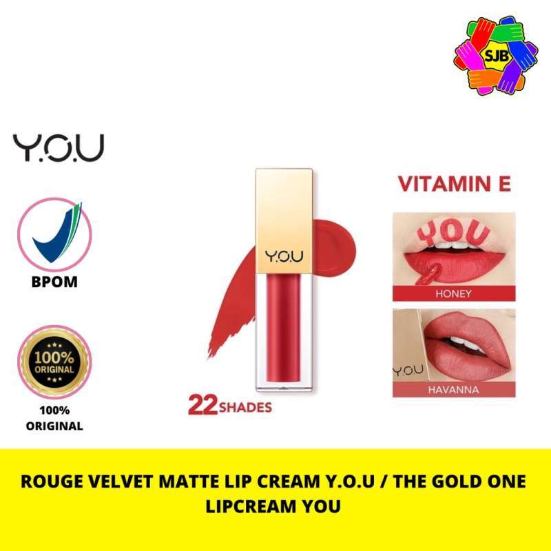 Jual ROUGE VELVET MATTE LIP CREAM Y.O.U / THE GOLD ONE LIPCREAM YOU di ...