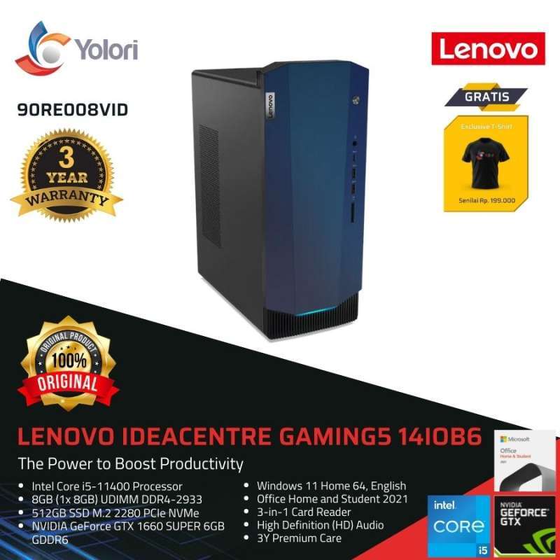 Jual Lenovo IdeaCentre Gaming5 14IOB6 [i5-11400, 8GB, 512GB, Nvidia GTX ...