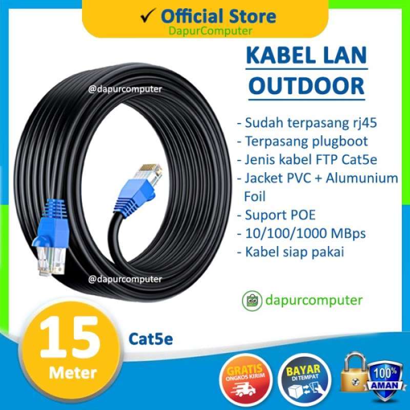 Promo Kabel Lan Utp Cat 5E Outdoor 15 Meter Terpasang Rj45 Plugboot ...