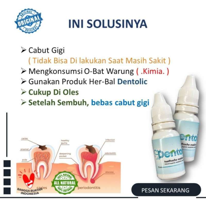Jual Obat Sakit Gigi Dan Gusi Bengkak Dentolic Ampuh 10ml Di Seller ...