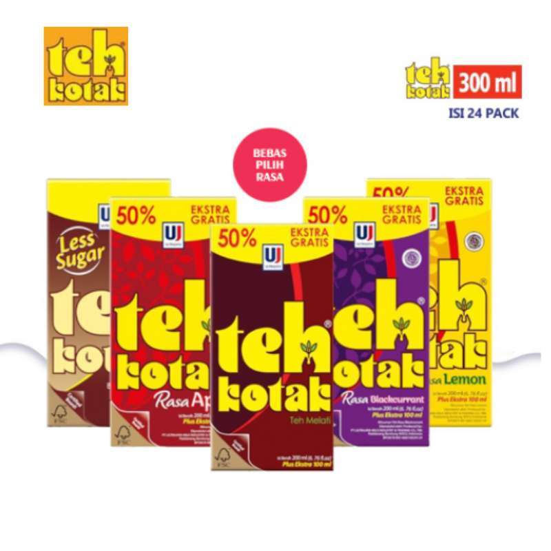 Jual TEH KOTAK Apel/Blackcurrant/Jasmine/Lemon/Less Sugar 300ml (1 ...