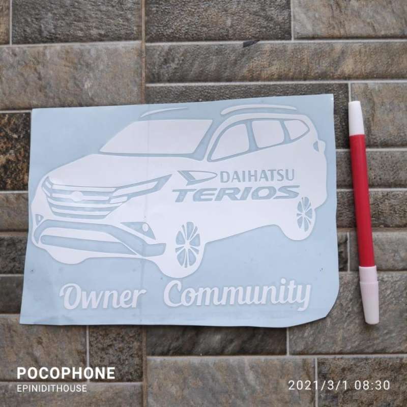 Jual Stiker New Terios Club Owner Community Mobil Kaca Belakang Sticker ...
