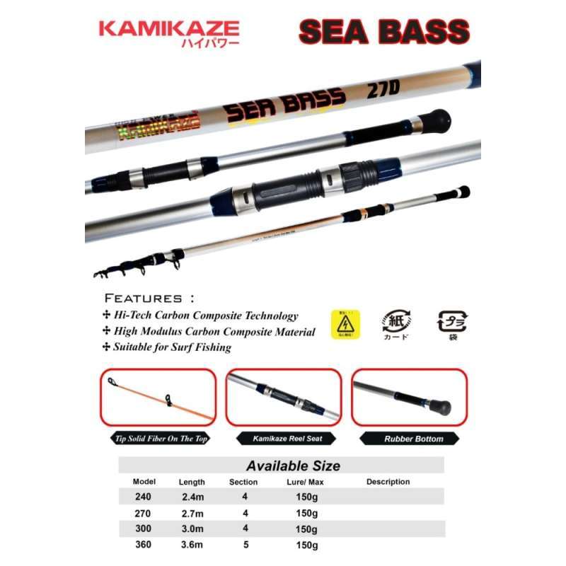 Jual Joran Alat Pancing Antena Surf Casting Kamikaze Sea Bass Murah ...