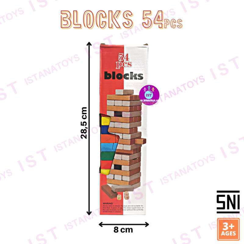 Jual Mainan Edukasi Anak Wooden Blocks Stacko 54pcs di Seller ...