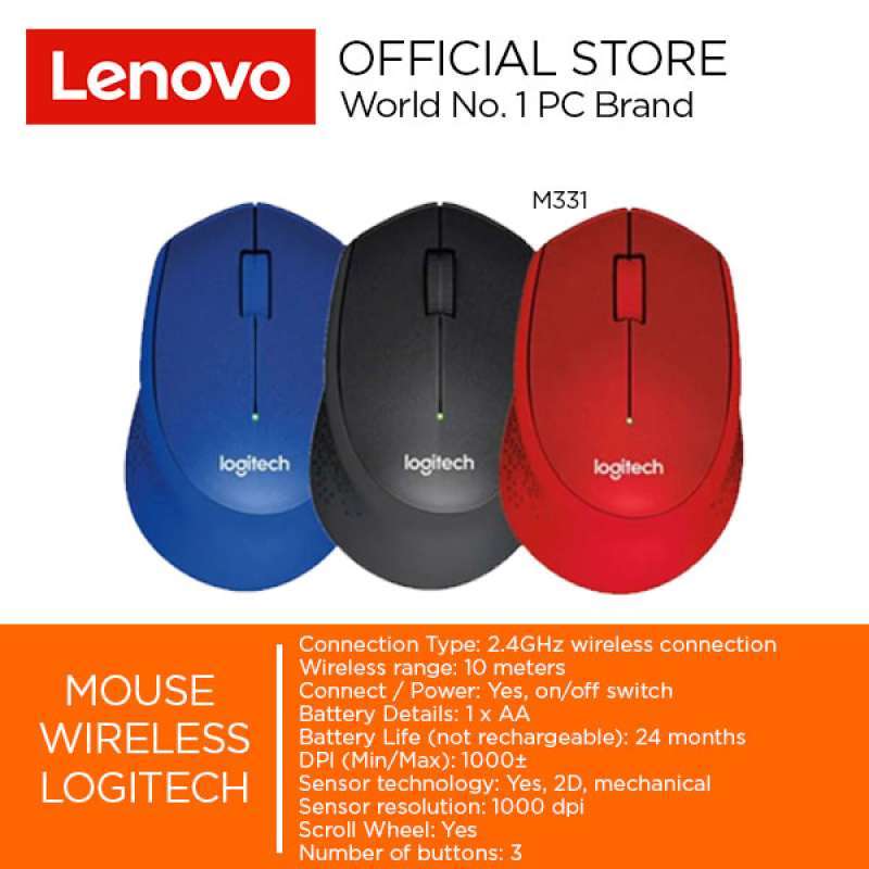 Promo Logitech Mouse wireless M331 Silent Plus Original 100% Diskon 16% ...