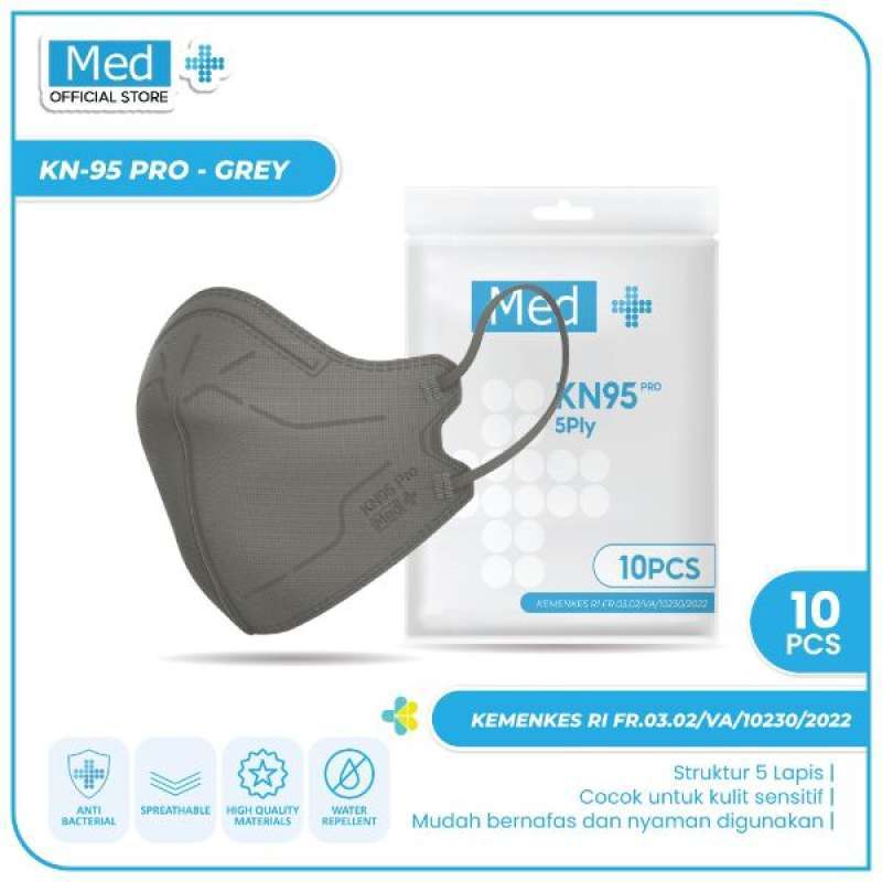 Jual Med+ Masker KN95 Pro 5ply Tebal/High Quality/Warna-Warni Isi 10pcs ...