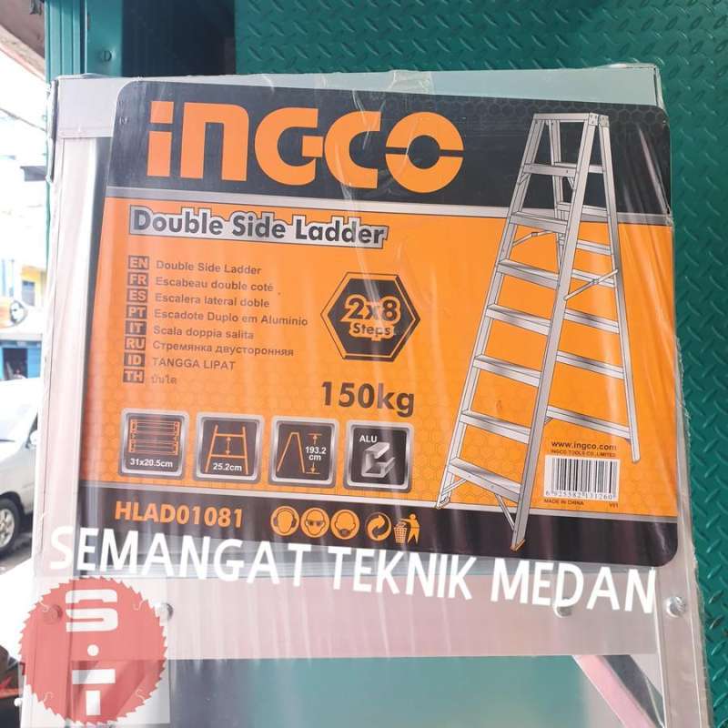 Jual TANGGA ALUMINIUM 2 DUA SISI 8 STEP TINGKAT 1,9M 1.9 2 METER MTR ...