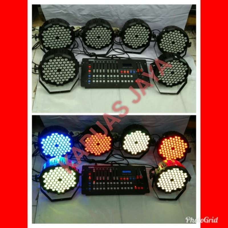 Jual Paket Lighting Parled 6bh Redsun Fullcolor 72x3Watt + Mixer Disco 240 di Seller Smartans ...