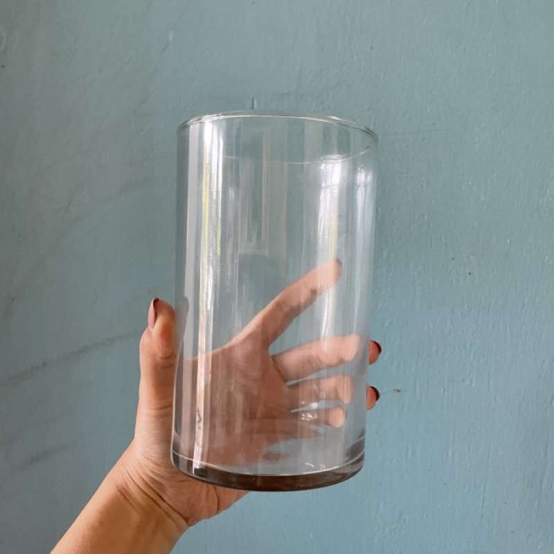Jual vas bunga tinggi 15cm 880ml gelas besar tinggi kaca pot tanaman ...