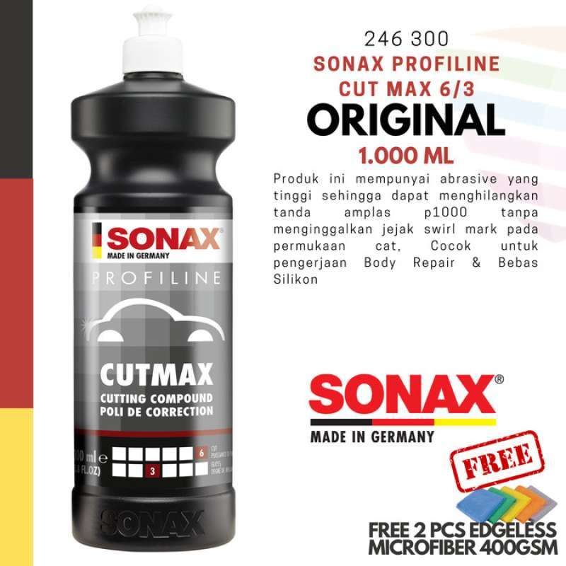 Promo SONAX - Sonax Profiline CUT MAX 6/3 ORIGINAL 1 Liter, CutMax, Compound Diskon 23% di ...