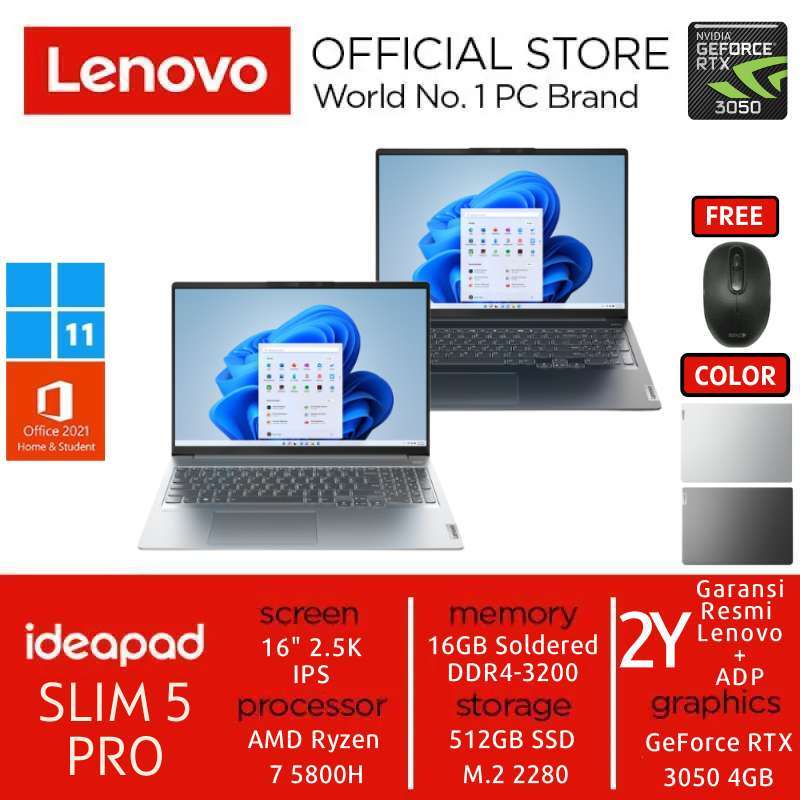 Promo Lenovo Ideapad Slim 5 Pro 16ach6 Kyid L0id Notebook [ryzen 7 ...