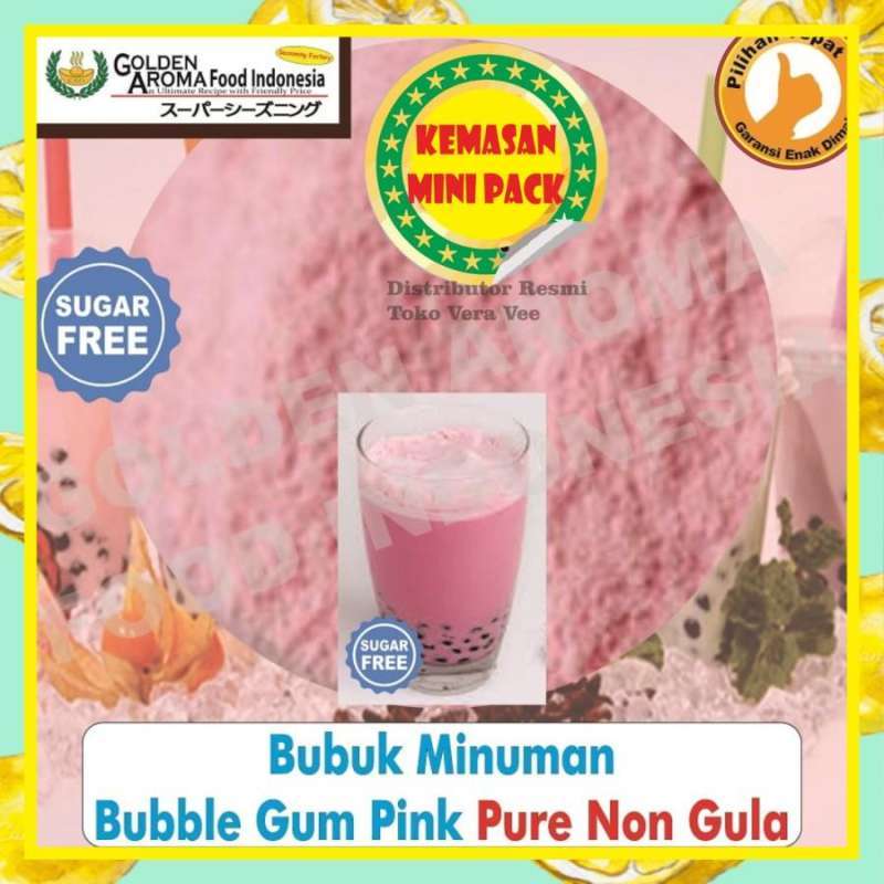 Jual Bubuk Minuman Rasa Bubble Gum Pink Non Gula 50Gr Minuman Powder ...