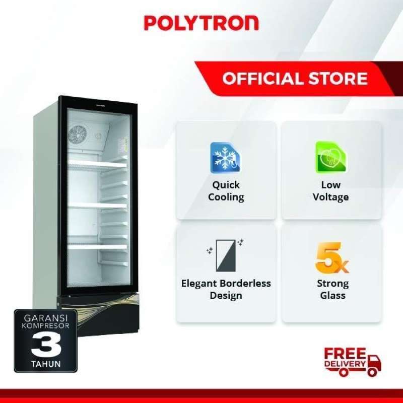 Jual Showcase Polytron SCN 187 - 180 Liter Elegant Borderless Design di ...