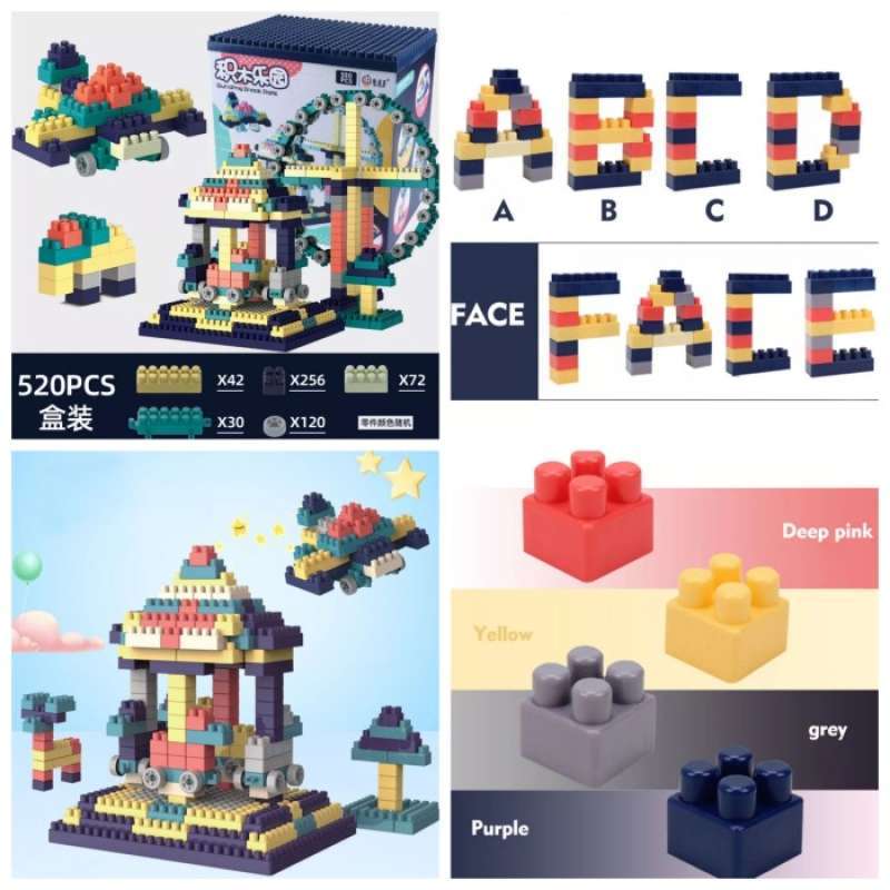 Jual Mainan Anak Susun Block Dengan Plate Block~Building Block Dark ...