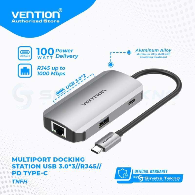 Promo VENTION Multiport Hub Usb Type C to Lan RJ45 USB3.0 PD Docking ...