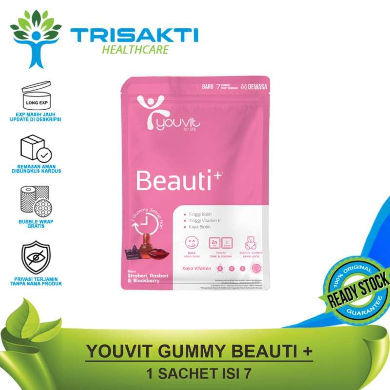 Promo Youvit Beauti+ Multivitamin Sachet Isi 7 Gummy / Beauty Plus ...