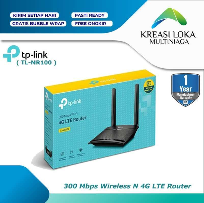 Promo Tp-Link Mr100 300 Mbps Wireless N 4G Lte Router Wifi Tplink Tl ...