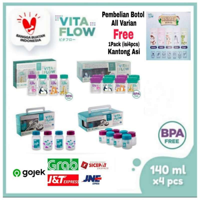 Jual Vita Flow Botol Asi 60Ml (Isi 8) Botol Simpan Asi di Seller Rigel ...