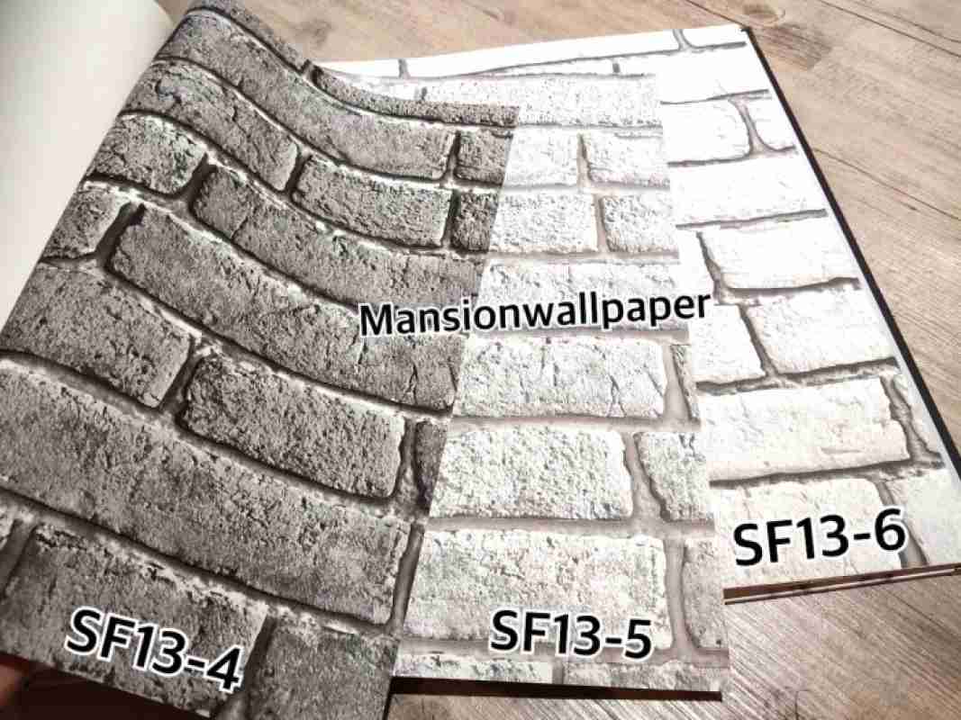 Promo Wallpaper Dinding Batu Bata Putih Abu Diskon 23% Di Seller ...