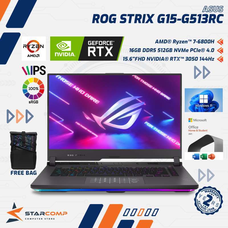 Promo ASUS ROG STRIX G15 G513RC RYZEN 7-6800H 16GB 512GB RTX3050 144Hz ...